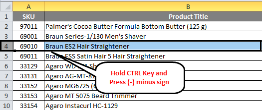 Shortcut To Delete Row In Excel How To Delete Row 