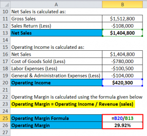 Operating Margin Formula | Calculator (Excel template)