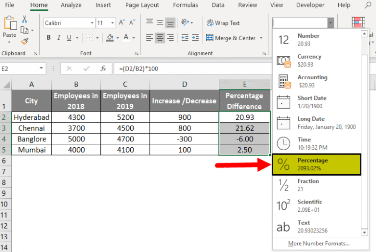 Percentage Difference in Excel (Examples) | How To Calculate?