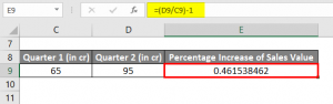 Formula to Calculate Percentage Increased in Excel | Educba
