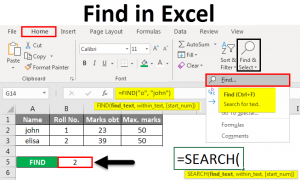 Find in Excel | Methods to Use Find Feature in Excel with Examples