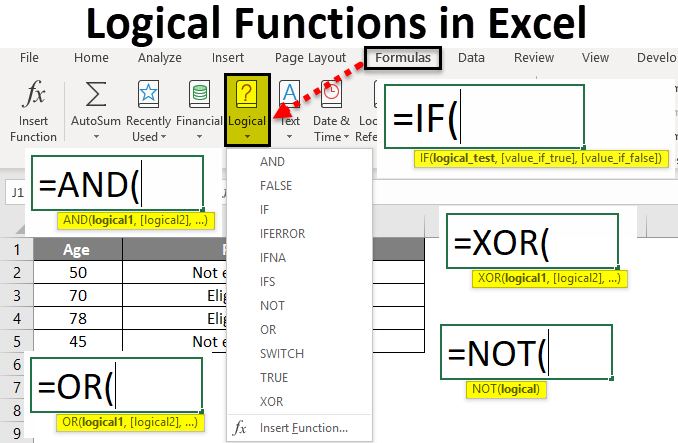 Logical Test In Excel How To Use Excel Logical Functions 