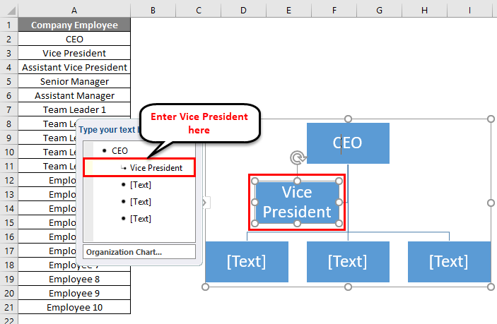 Organization Chart In Excel How To Create Excel Organization Chart 