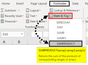 SUMPRODUCT with Multiple Criteria | Function and Examples