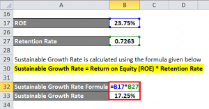 Sustainable Growth Rate Formula | Calculator (Excel template)
