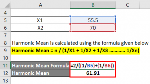 Harmonic Mean Formula | Calculator (Excel Template)