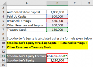 Stockholder’s Equity Formula | Calculator (Excel Template)