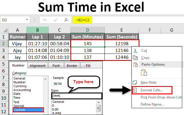 Sum Time In Excel How To Use An Excel Formula To Sum Time Values 