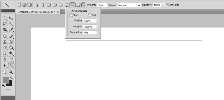 Line Tool in Photoshop | Steps to use Line Tool with Screenshots