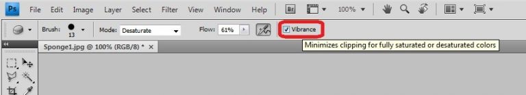 Sponge Tool In Photoshop | Different Step To Configure Sponge Tool