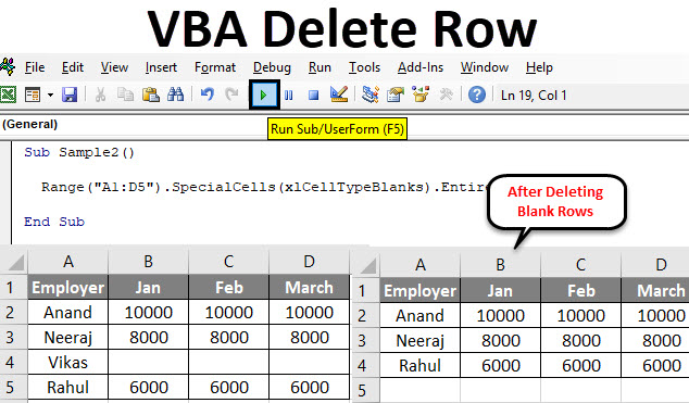 VBA Delete Row How To Delete Row In Excel Using VBA 
