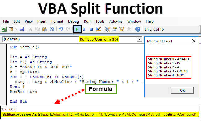 Vba Split String Into Array In Excel Explained With Examples Vbaf1 