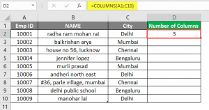 COLUMNS Formula in Excel | How to Use COLUMNS Formula in Excel?