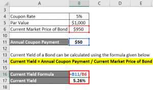 Current Yield Formula | Calculator (Examples with Excel Template)