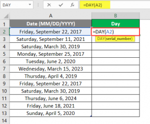 Day Formula in Excel | How to Use Excel Day Formula with Examples?