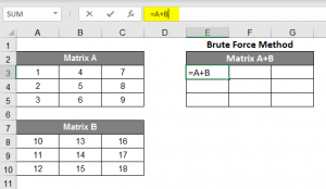 Matrix in Excel | Methods to Create Data Matrix in Excel