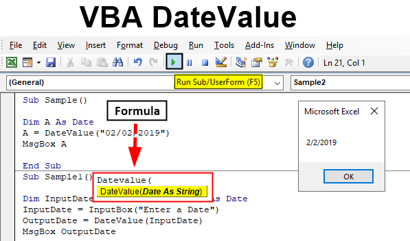 VBA DateValue How To Use Excel VBA DateValue With Formula Example