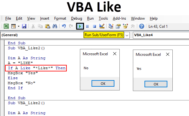 VBA Like How To Use VBA Like Function In Excel 