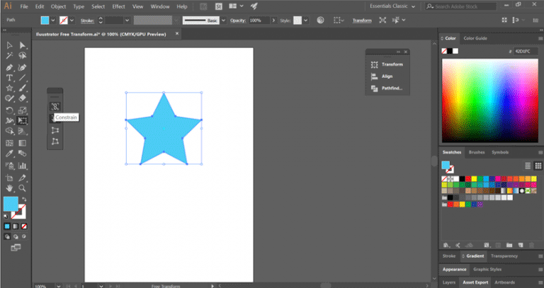 Illustrator Free Transform Tool | Steps to Use the Free Transform Tool