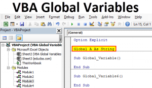 VBA Global Variables | How to Declare Global Variables in Excel VBA?