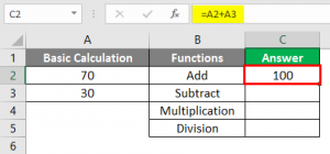 Excel Calculations - Uses of Calculations Basic Functions in Excel