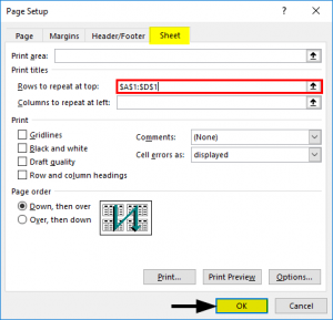 Page Setup in Excel | How to Setup Page in Excel with Examples