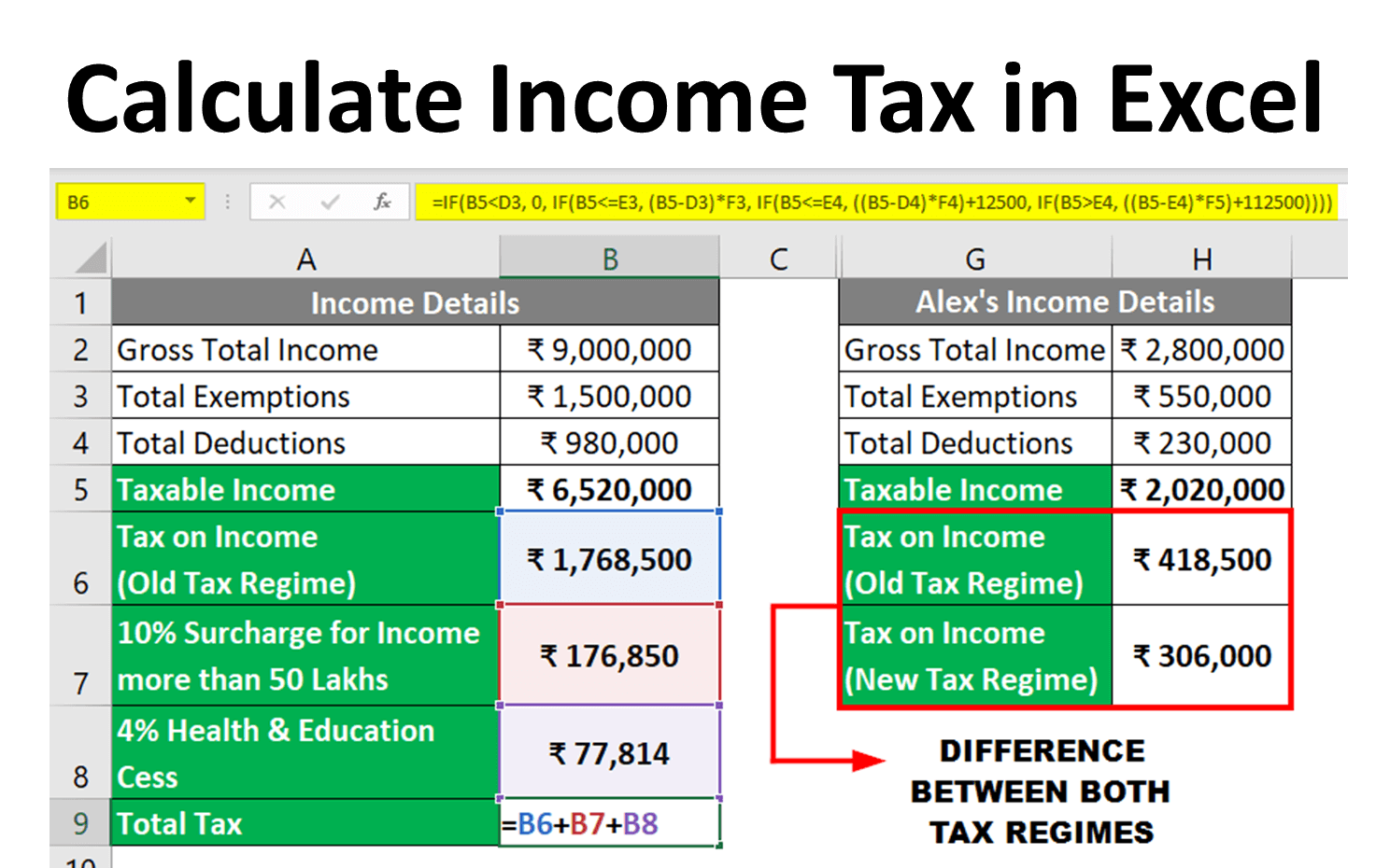 Calculate Income Tax In Excel AY 2023 24 Template Examples