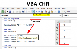 VBA CHR | How to Use CHR Function in Excel VBA?