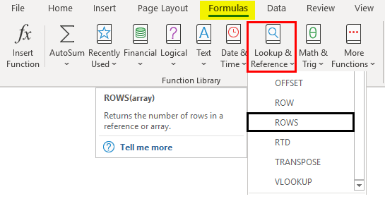 ROWS Function in Excel | Examples to Use ROWS Function in Excel