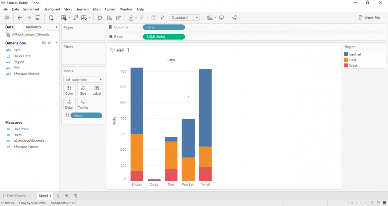 Stacked Bar Chart in Tableau | Stepwise Creation of Stacked Bar Chart