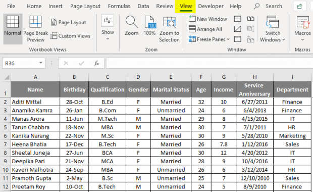 Column Freeze - Learn How to Freeze Columns in Excel | Educba