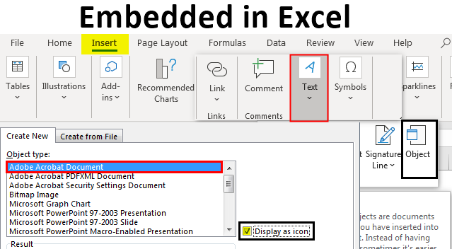 Embedded In Excel How To Insert Embedded Objects In Excel 