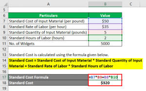 Standard Cost Formula | Examples with Excel Template