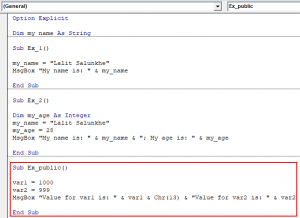 VBA Public Variable | How to Declare Public Variables in VBA?