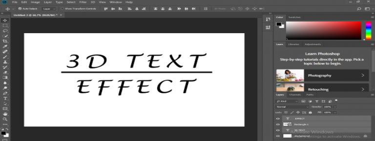 3D Text in Photoshop | Creating Effective 3D Text in Photoshop