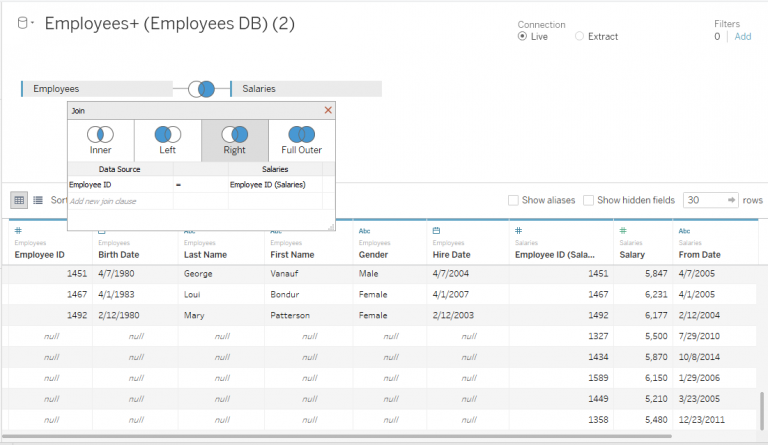 Tableau Joins | Types of Joins in Tableau and their Application