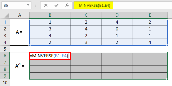 Inverse Matrix In Excel How To Create Inverse Matrix In Excel 