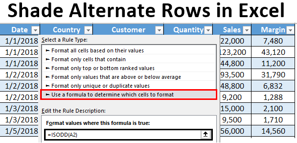 Shade Alternate Rows In Excel Methods To Shade Excel Alternate Rows