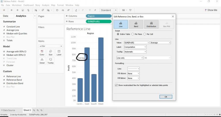 Tableau Reference Lines | How to use Reference Lines and its form