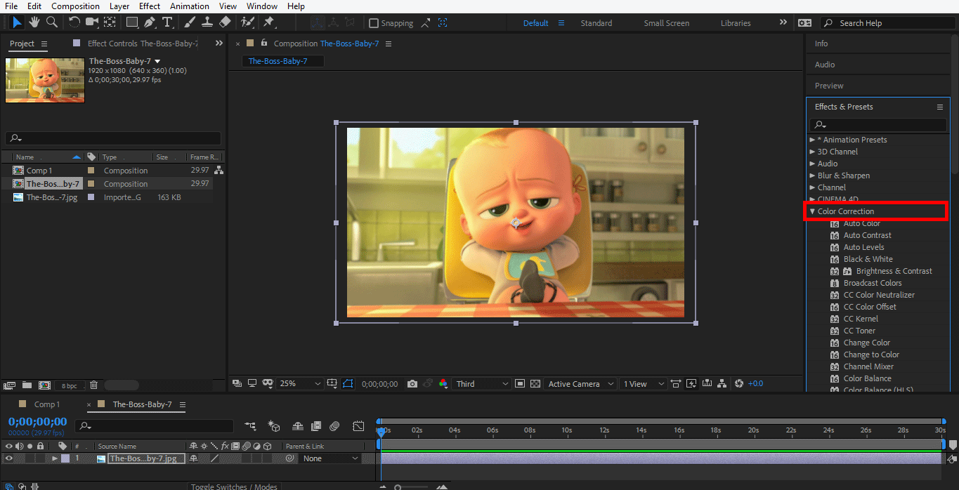 Color Correction in After Effects | Color Correction and Balancing an Object