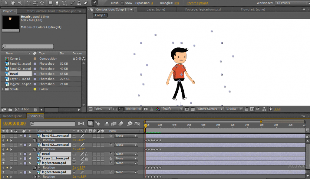 2D After Effects Animation | Animating Cartoon Character in 2D AfterEffects