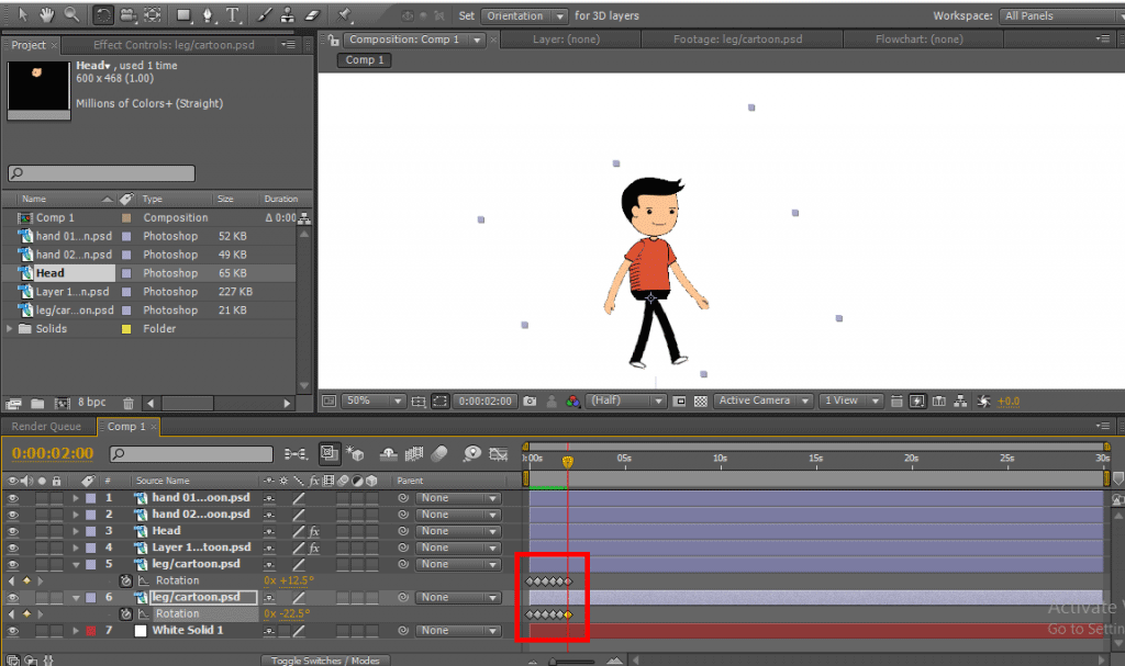 2D After Effects Animation | Animating Cartoon Character in 2D AfterEffects