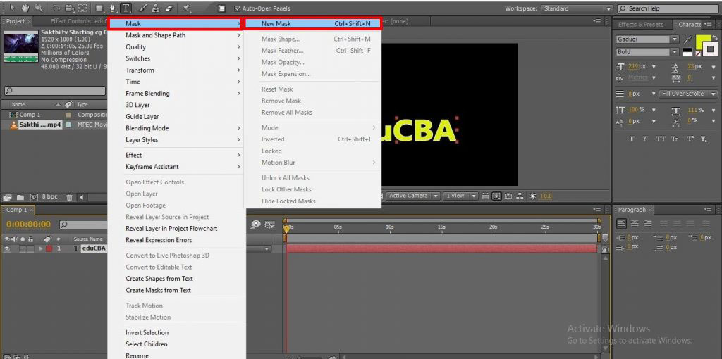 Adding Keyframes In After Effects Using Mask Animation For Keyframes