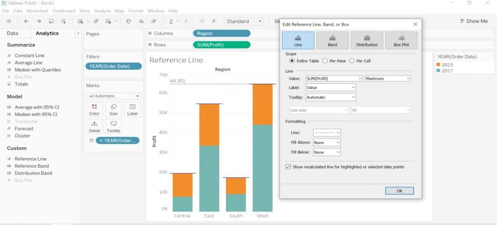 Tableau Reference Lines How To Use Reference Lines And Its Form