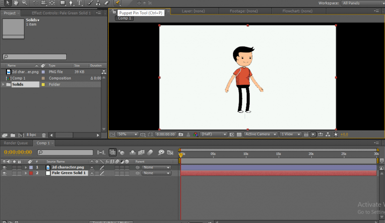 2D After Effects Animation | Animating Cartoon Character in 2D AfterEffects