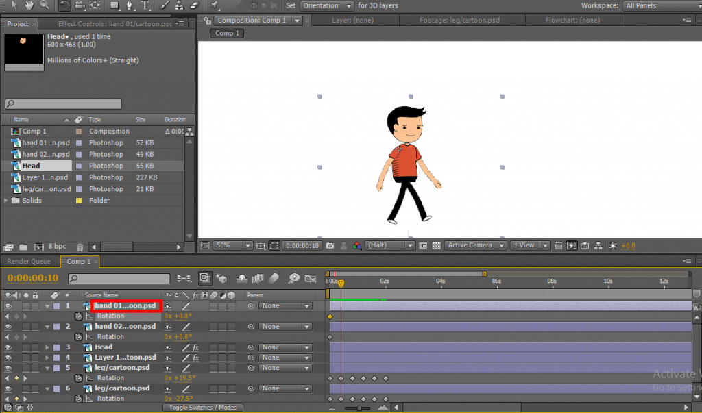 2D After Effects Animation | Animating Cartoon Character in 2D AfterEffects