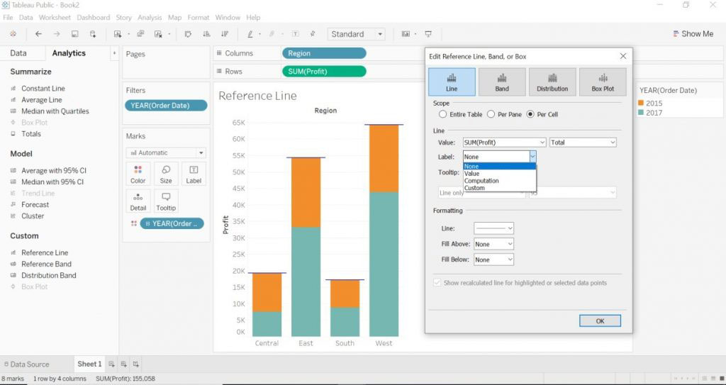 Tableau Reference Lines How To Use Reference Lines And Its Form