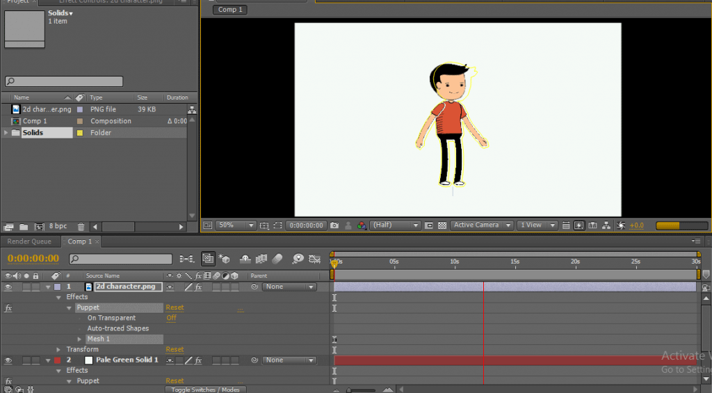 2D After Effects Animation | Animating Cartoon Character in 2D AfterEffects