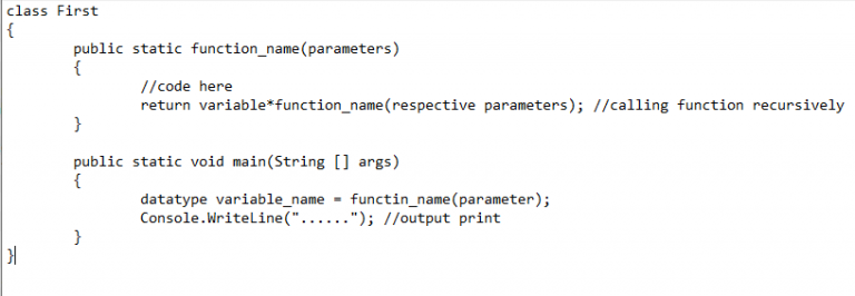 Recursive Function in C# | Syntax & Execution of Recursive Function in C#