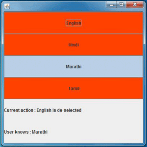 JToggleButton | Constructors and Methods of JToggleButton